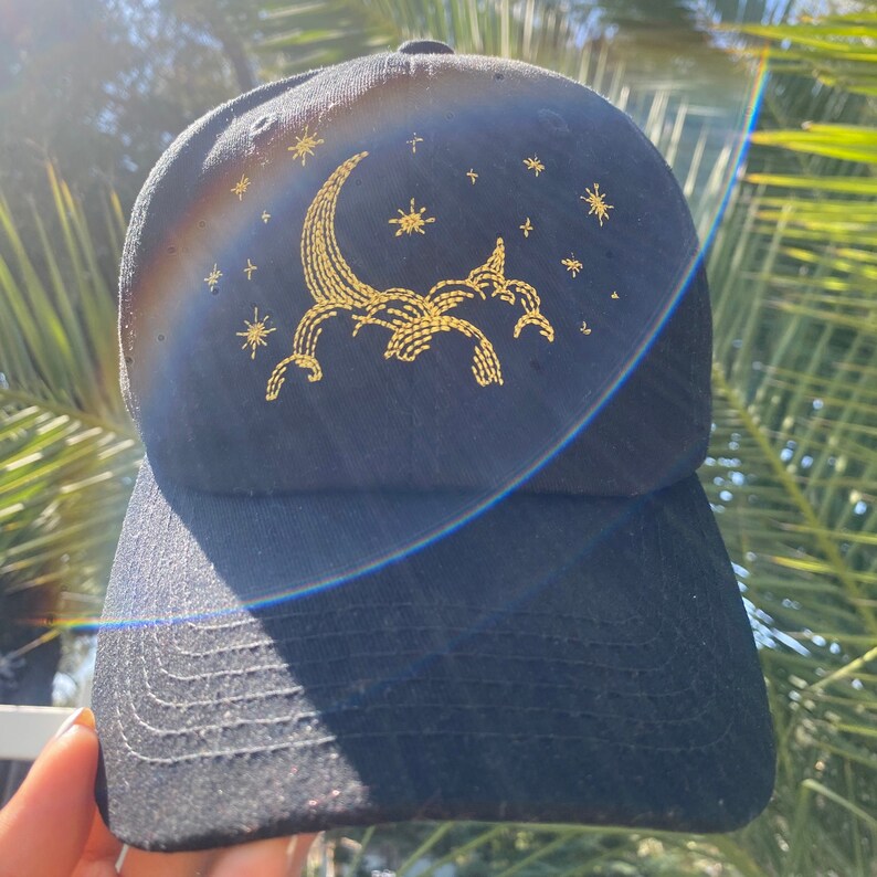 Starry Night Sky Embroidery Dad Hat Various Colors - Etsy