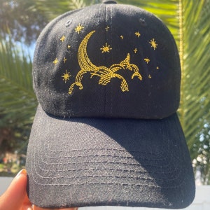 Starry Night Sky Embroidery Dad Hat Various Colors | Star Designs ...