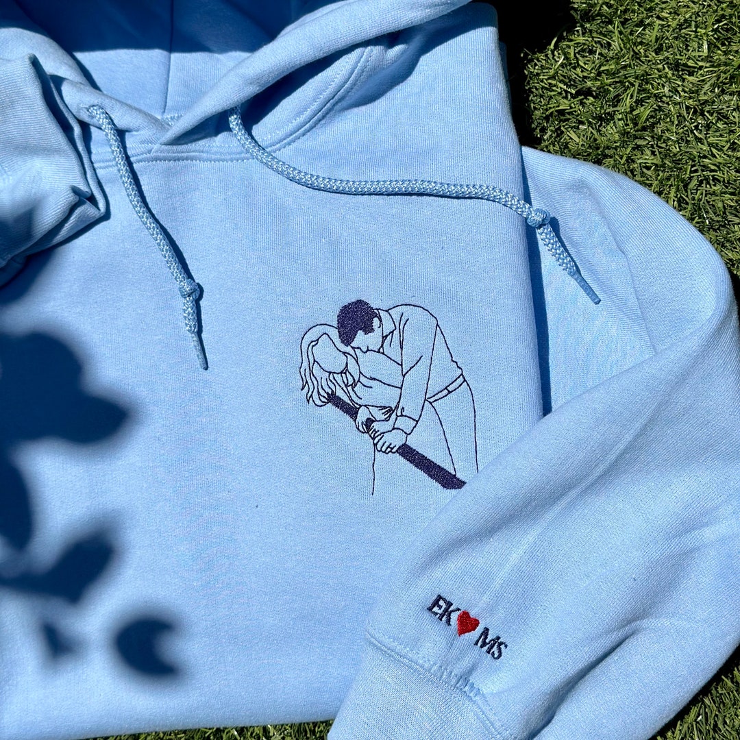 Personalized Embroidered Line Art Sweatshirt: Custom Portrait Gift - Etsy