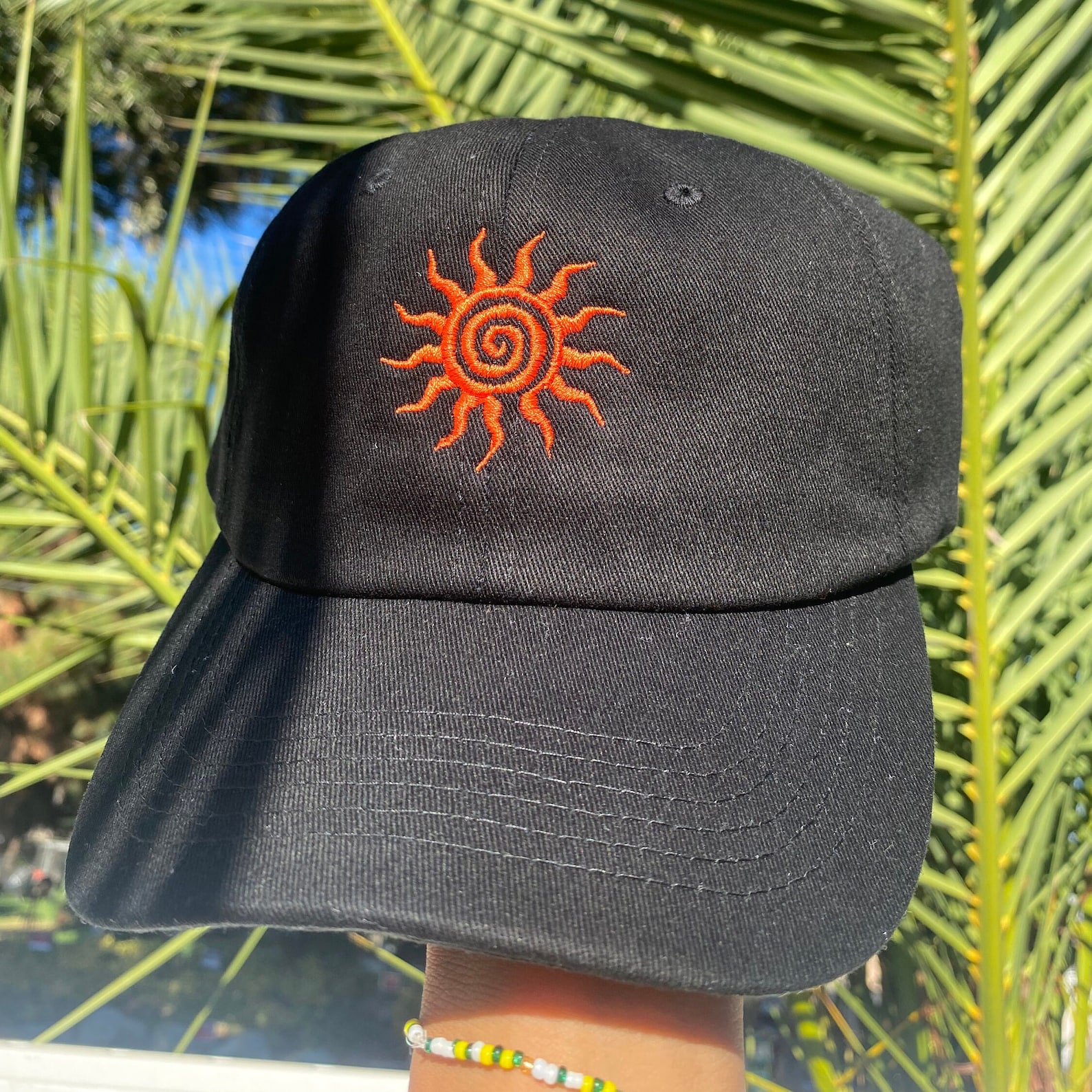 Embroidered Spiral Sun Dad Hat: Washed Cotton Baseball Cap - Etsy