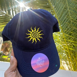 Embroidered Spiral Sun Dad Hat: Washed Cotton Baseball Cap - Etsy