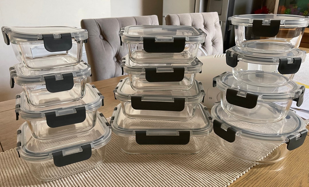 24-piece Food Container Set Superior Glass Food Storage - Etsy Singapore