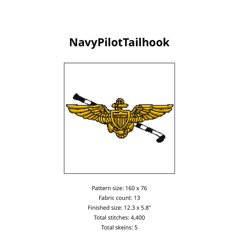 US Naval Aviator Tailhook Wings | Needlepoint Pattern PDF - Etsy