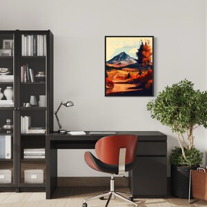 Copper Butte Washington Retro Art Print, Copper Butte Wall Art Painting ...