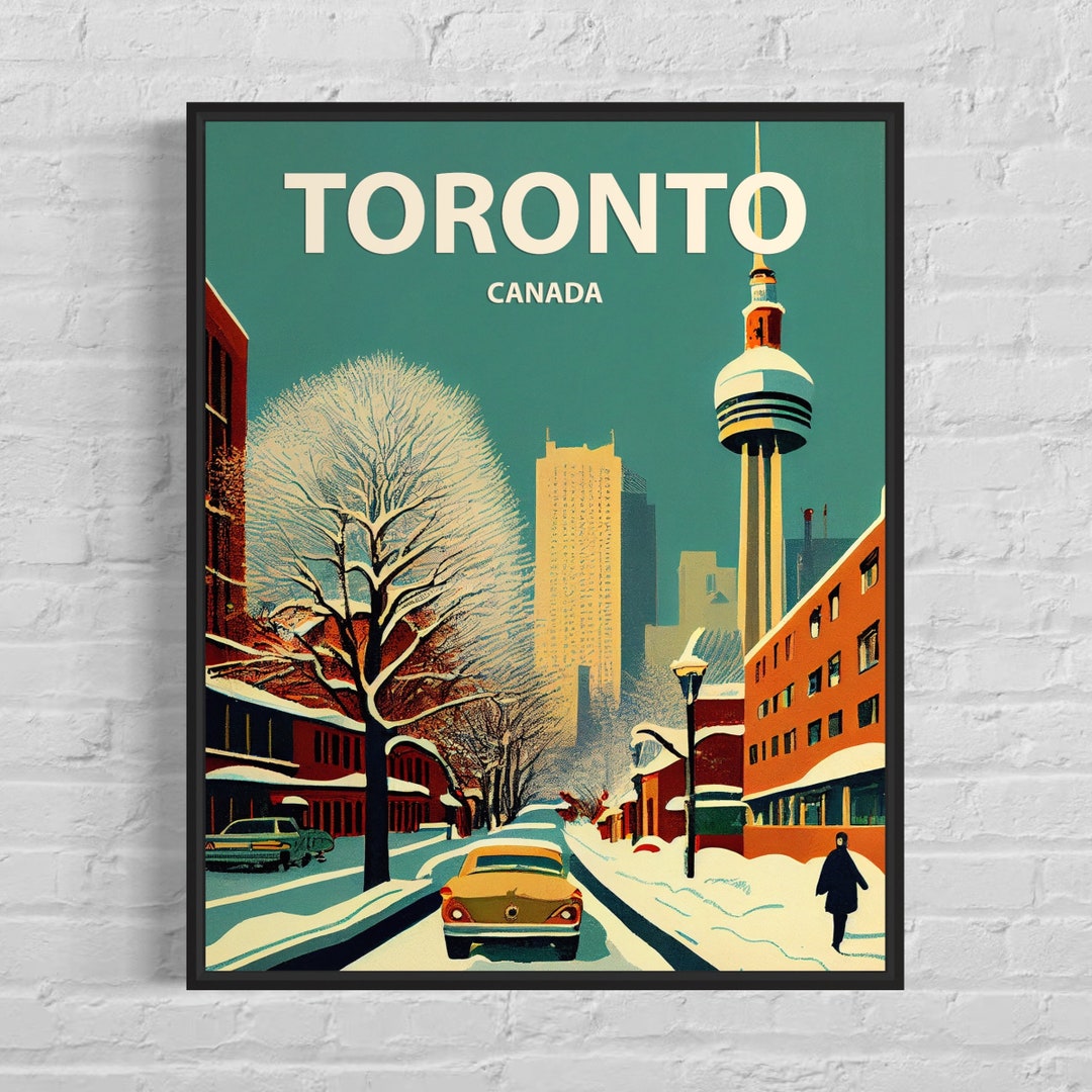 Toronto Canada Retro Art Print, Toronto Canada Wall Art Illustration ...
