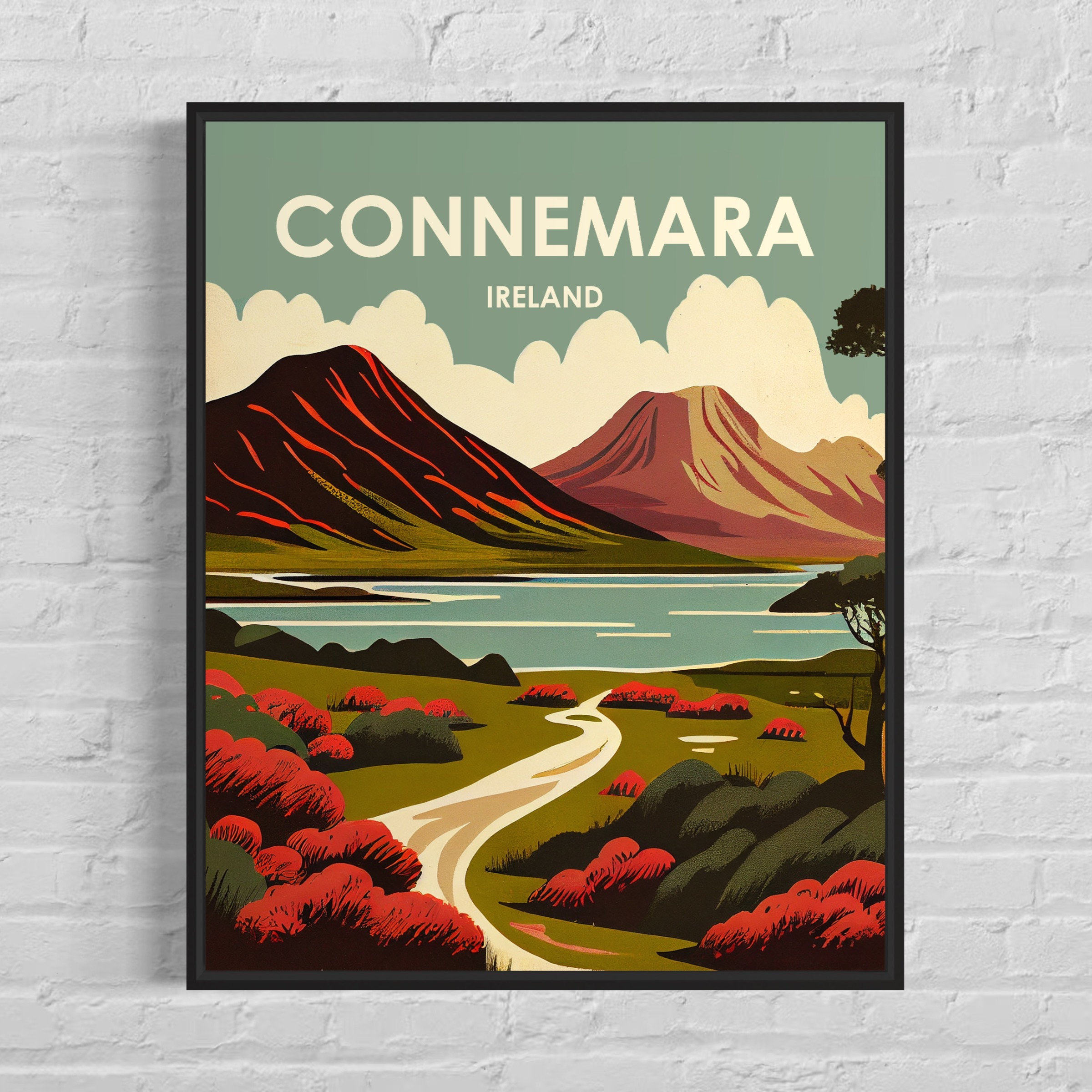 Connemara Ireland Retro Art Print Connemara Ireland Wall Art - Etsy