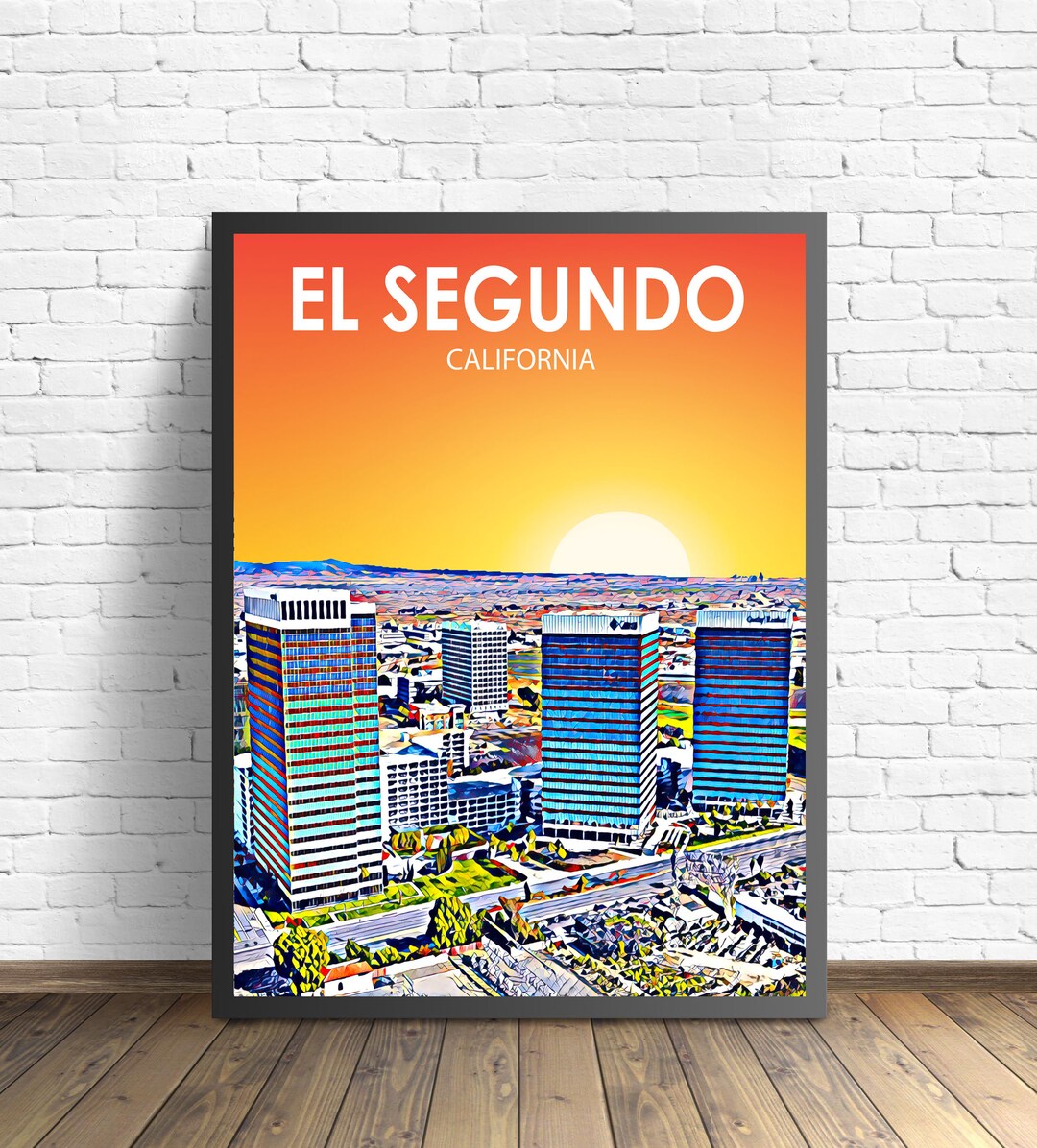 El Segundo California Art Poster Sunset Landscape Poster Print, El ...