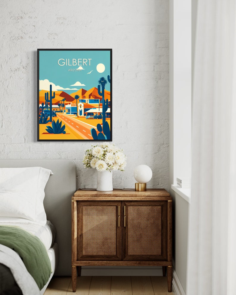Gilbert Arizona Retro Art Print Gilbert Wall Art - Etsy