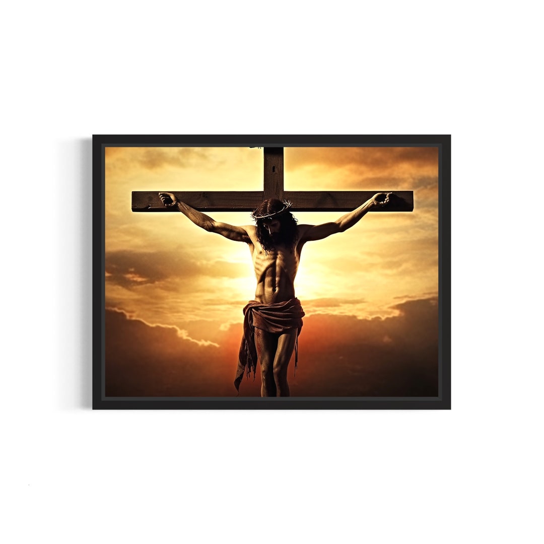 Jesus on the Cross Poster Art Print, Christian Religion Wall Art ...