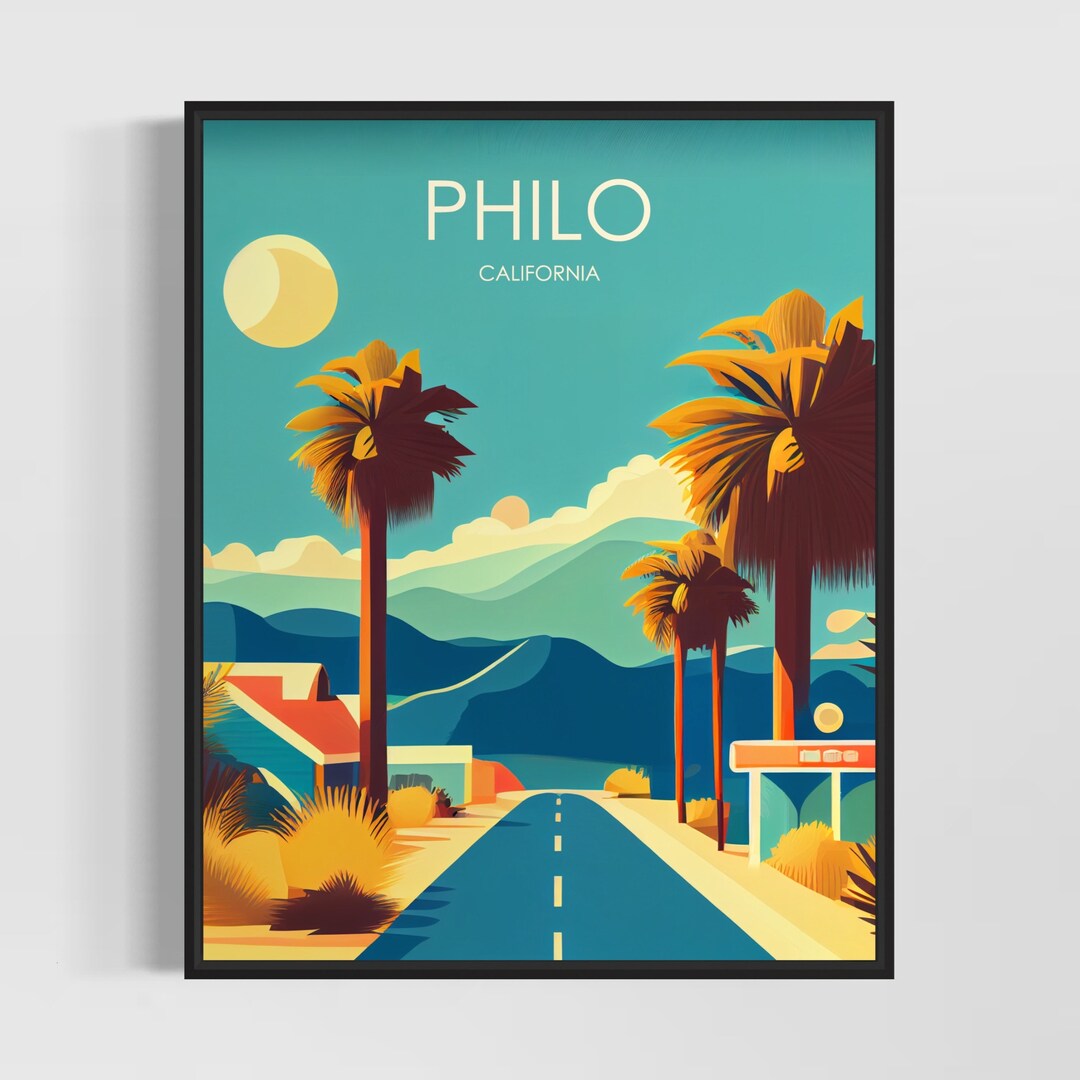 Philo California Retro Art Print, Philo Ca Art Illustration, Philo ...
