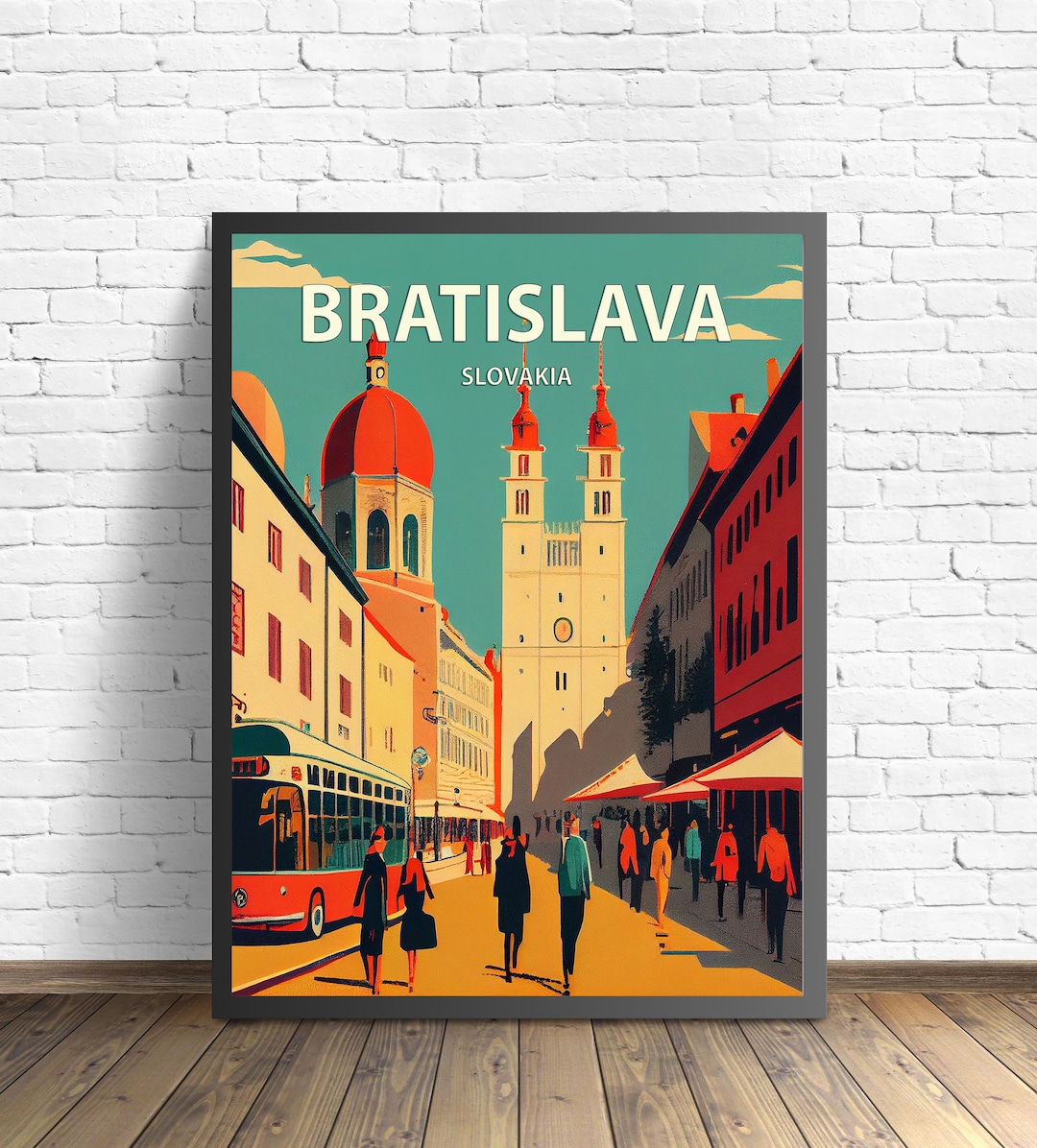 Bratislava Slovakia Retro Art Print, Bratislava Art Illustration ...