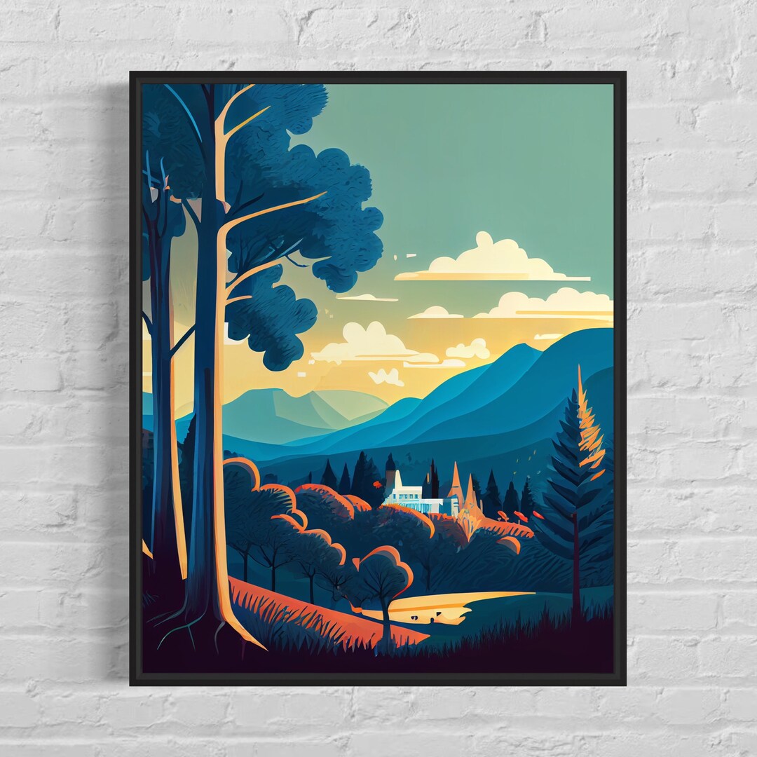 Tennessee Retro Art Print, Tennessee Art Illustration, Tennessee ...
