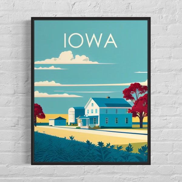 Iowa Poster - Etsy