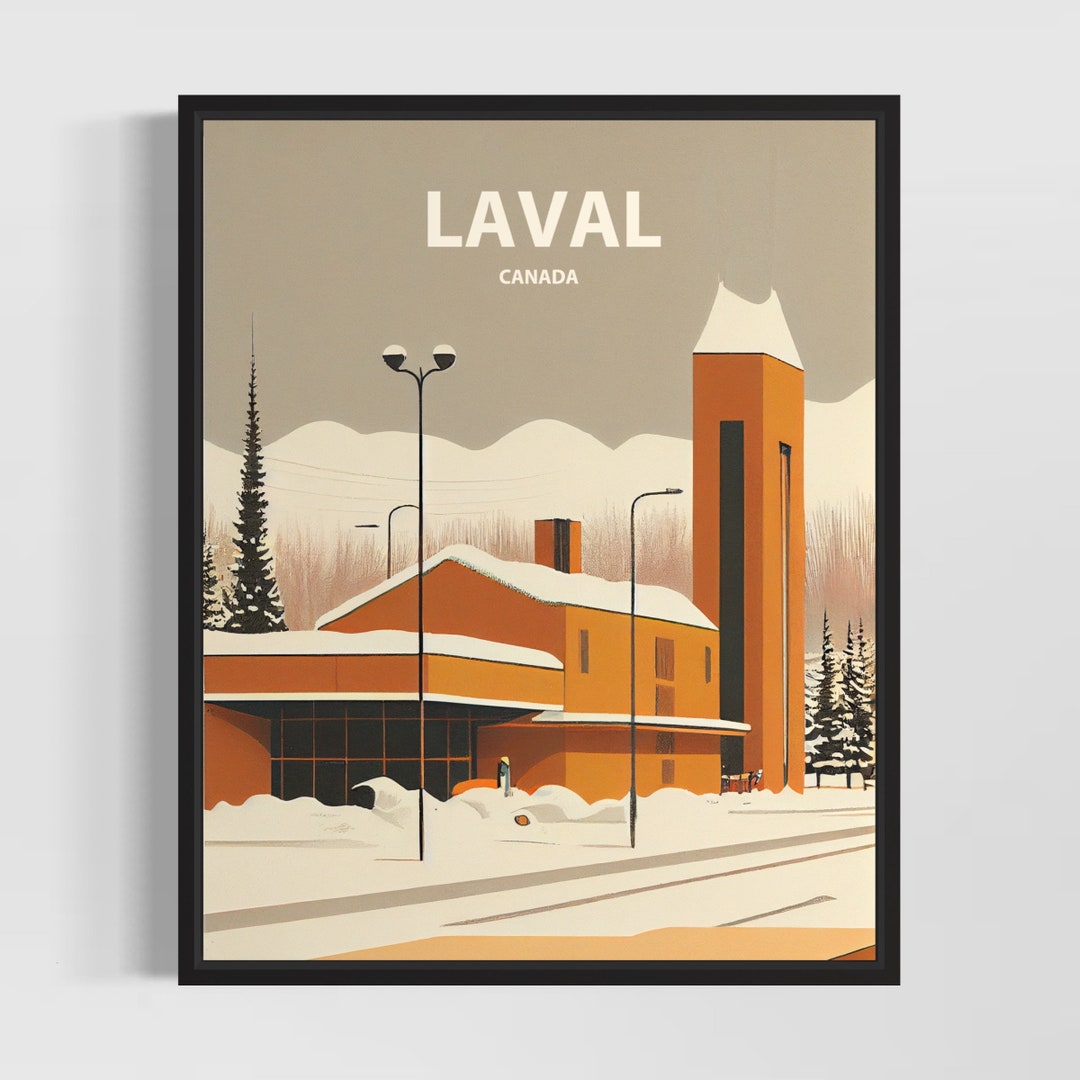 Laval Canada Retro Art Print, Laval Wall Art Illustration, Laval ...