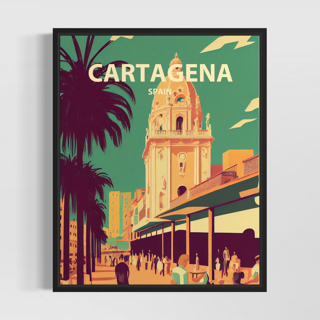 Cartagena Retro Art Print, Cartagena Wall Art Illustration, Cartagena ...