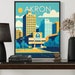 Akron Ohio Retro Art Print Akron Wall Art Illustration Akron - Etsy