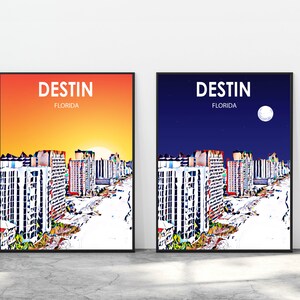 Destin Florida Art Poster Sunset Landscape Poster Print, Destin Wall ...