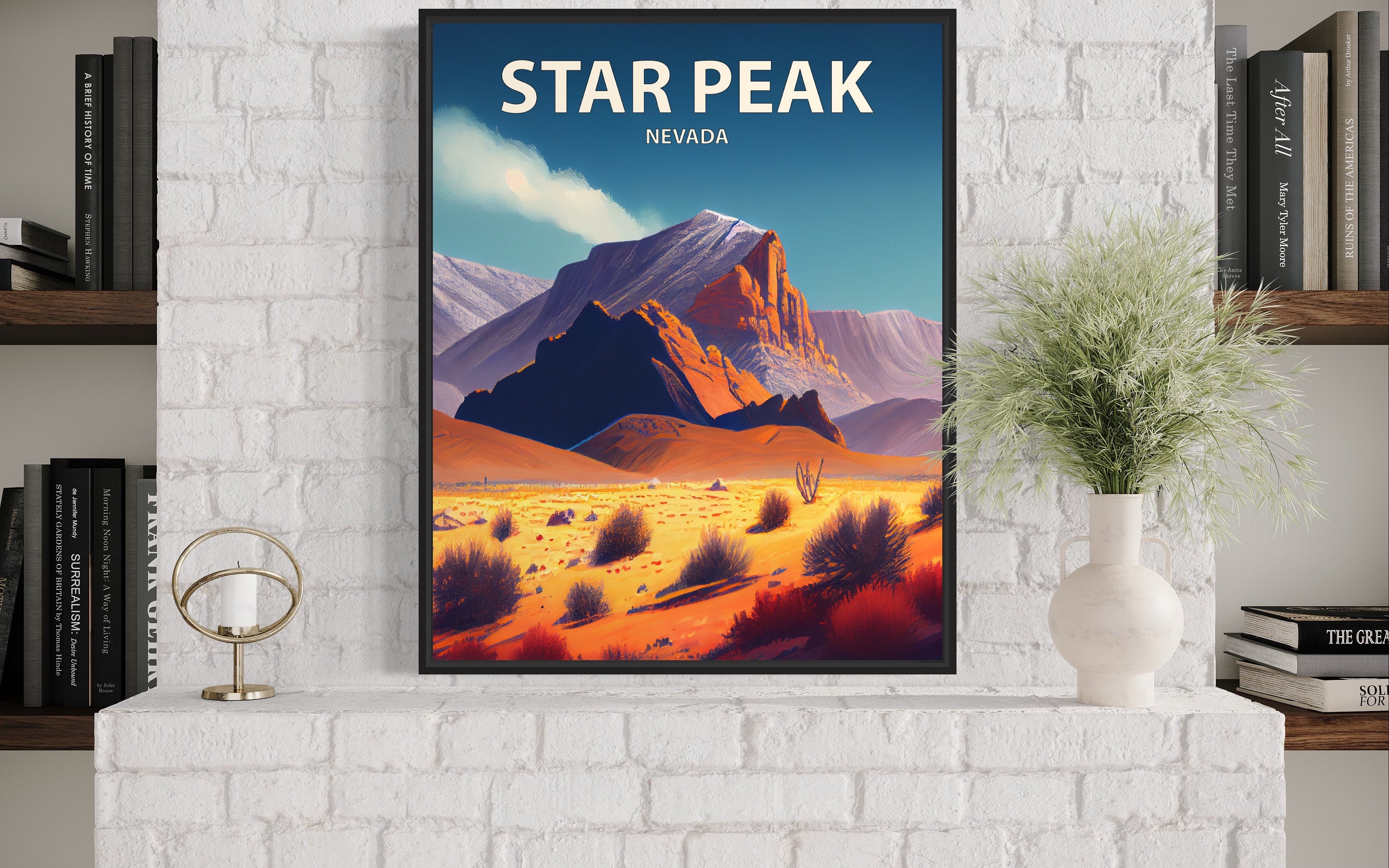 Star Peak Nevada Art Print Star Peak Wall Art Painting Star - Etsy