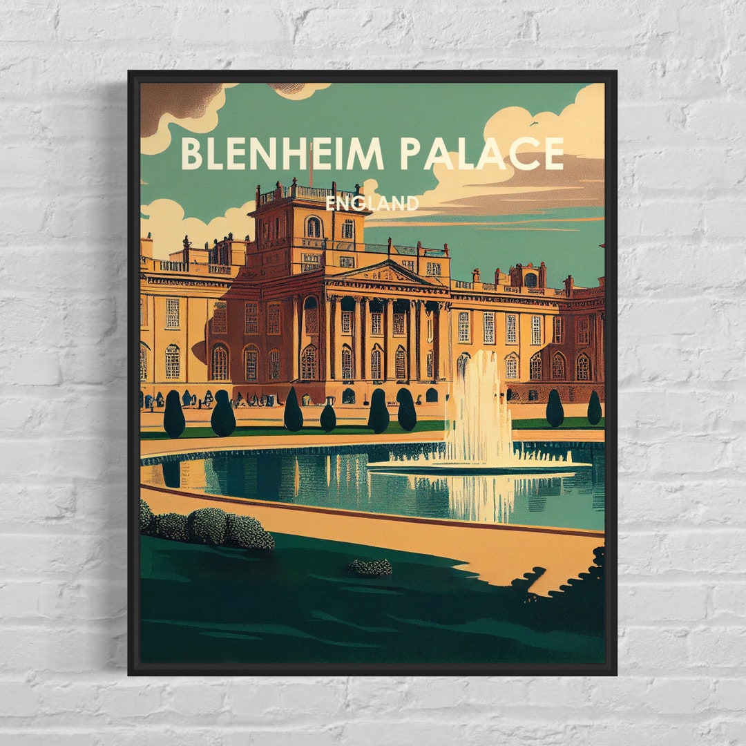Blenheim Palace England Retro Art Print, Blenheim Palace England Wall ...