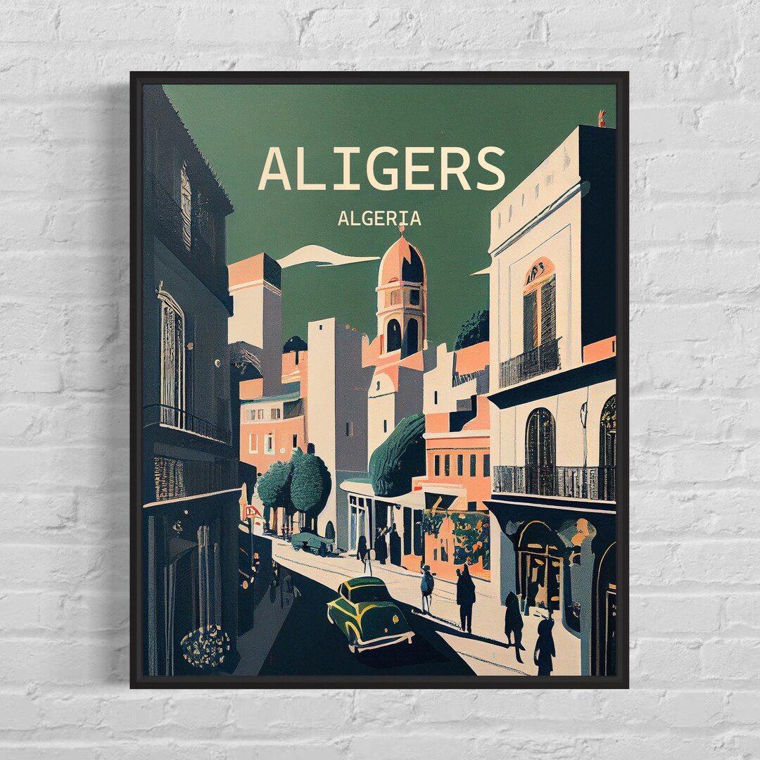 Algiers Retro Art Print, Ajaccio Wall Art Illustration, Ajaccio Vintage Minimal Design Poster - Etsy