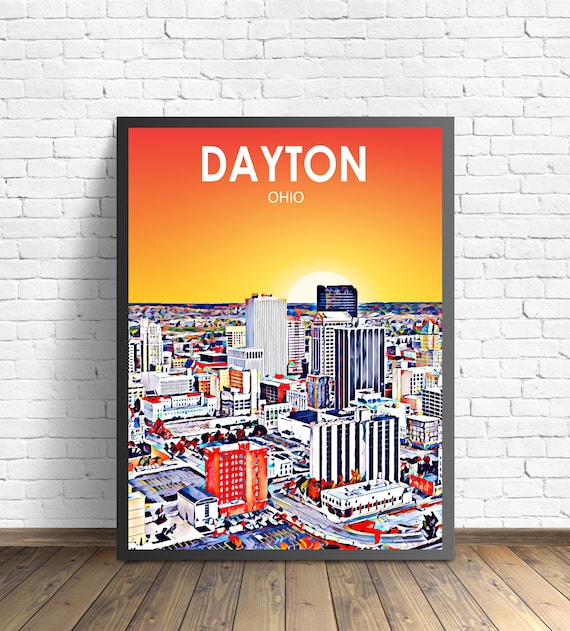 Dayton Ohio Art Poster Sunset Landscape Poster Print Dayton - Etsy