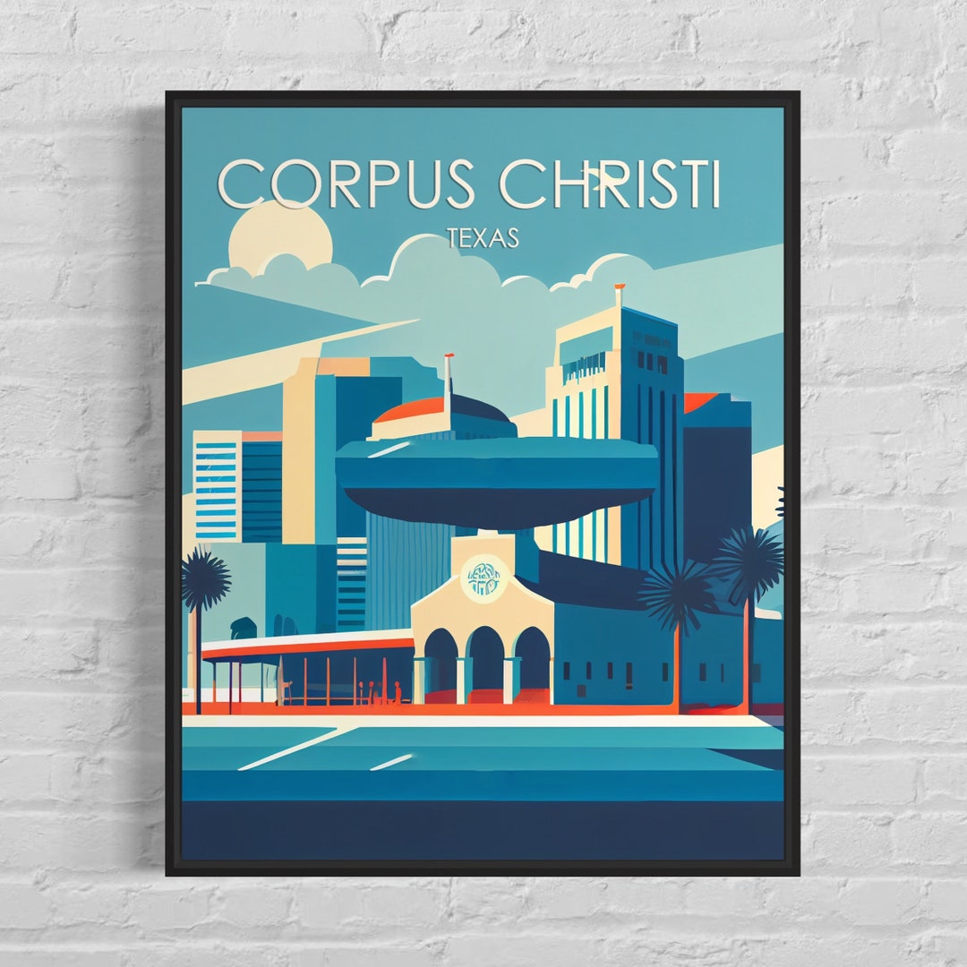 Corpus Christi Texas Retro Art Print, Corpus Christi Wall Art ...