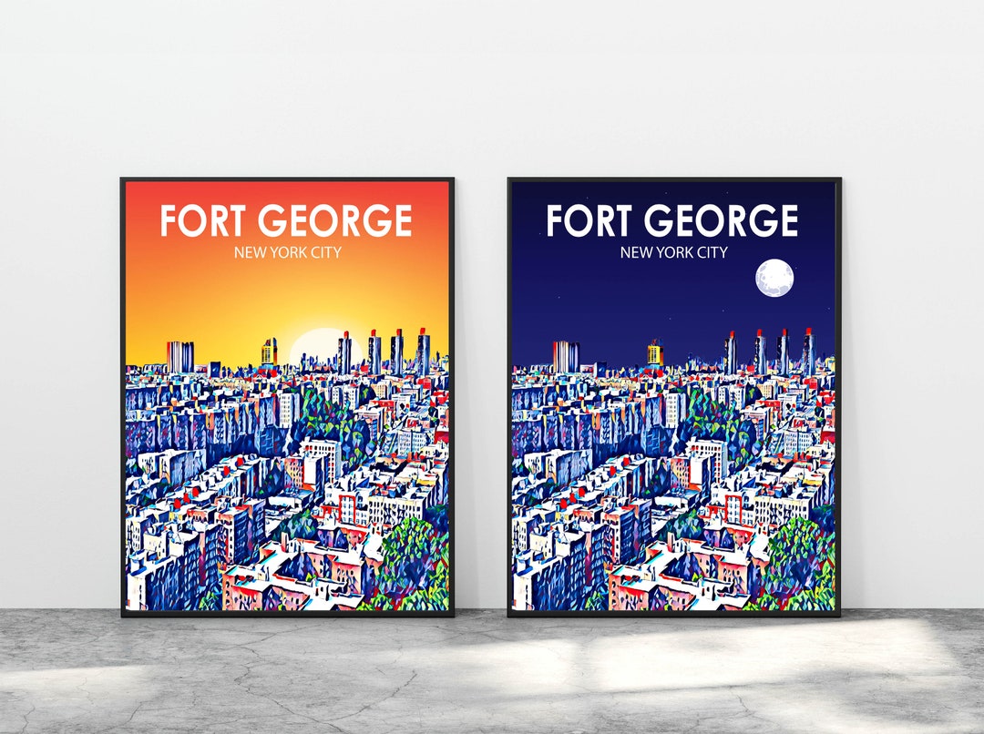 Fort George New York City Sunset Landscape Poster Print, Fort George ...
