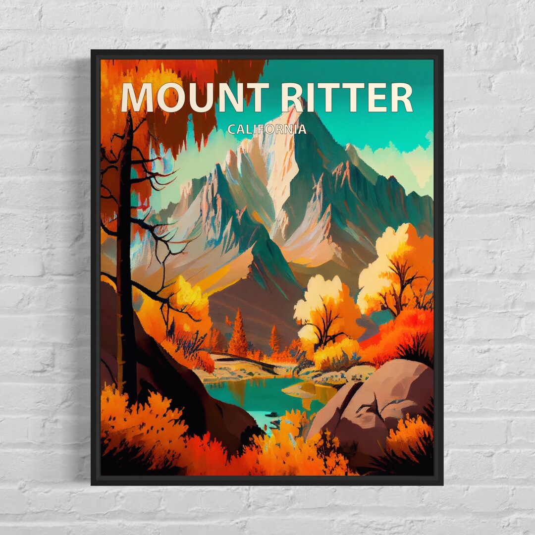 Mount Ritter California Art Print, Mount Ritter Wall Art Painting ...