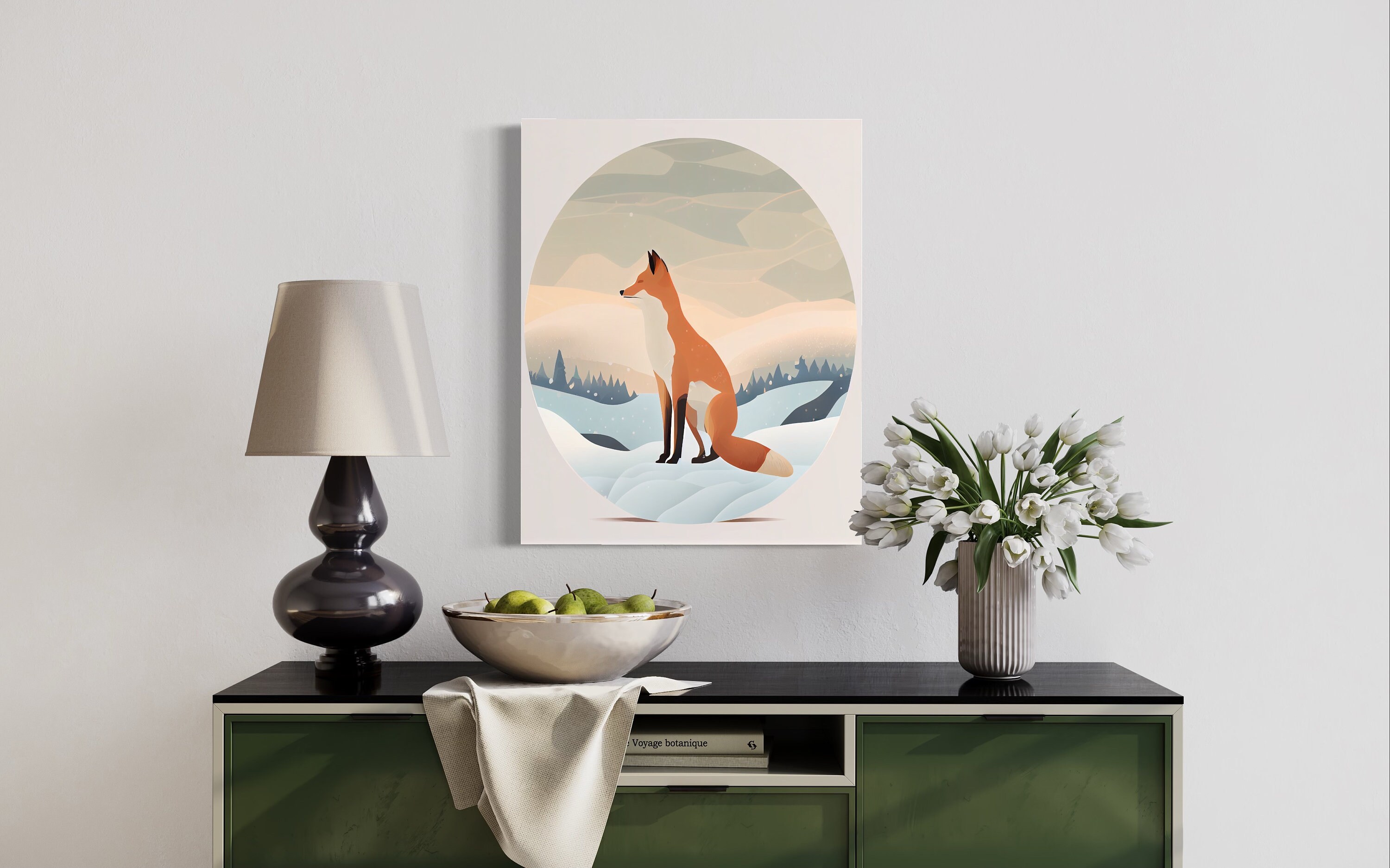 Fox Retro Art Print Fox Illustration Fox Vintage Minimal - Etsy