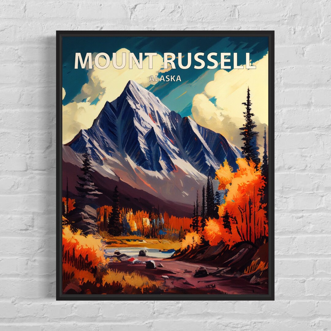 Mount Russell Alaska Art Print, Mount Russell Wall Art Painting, Mount ...