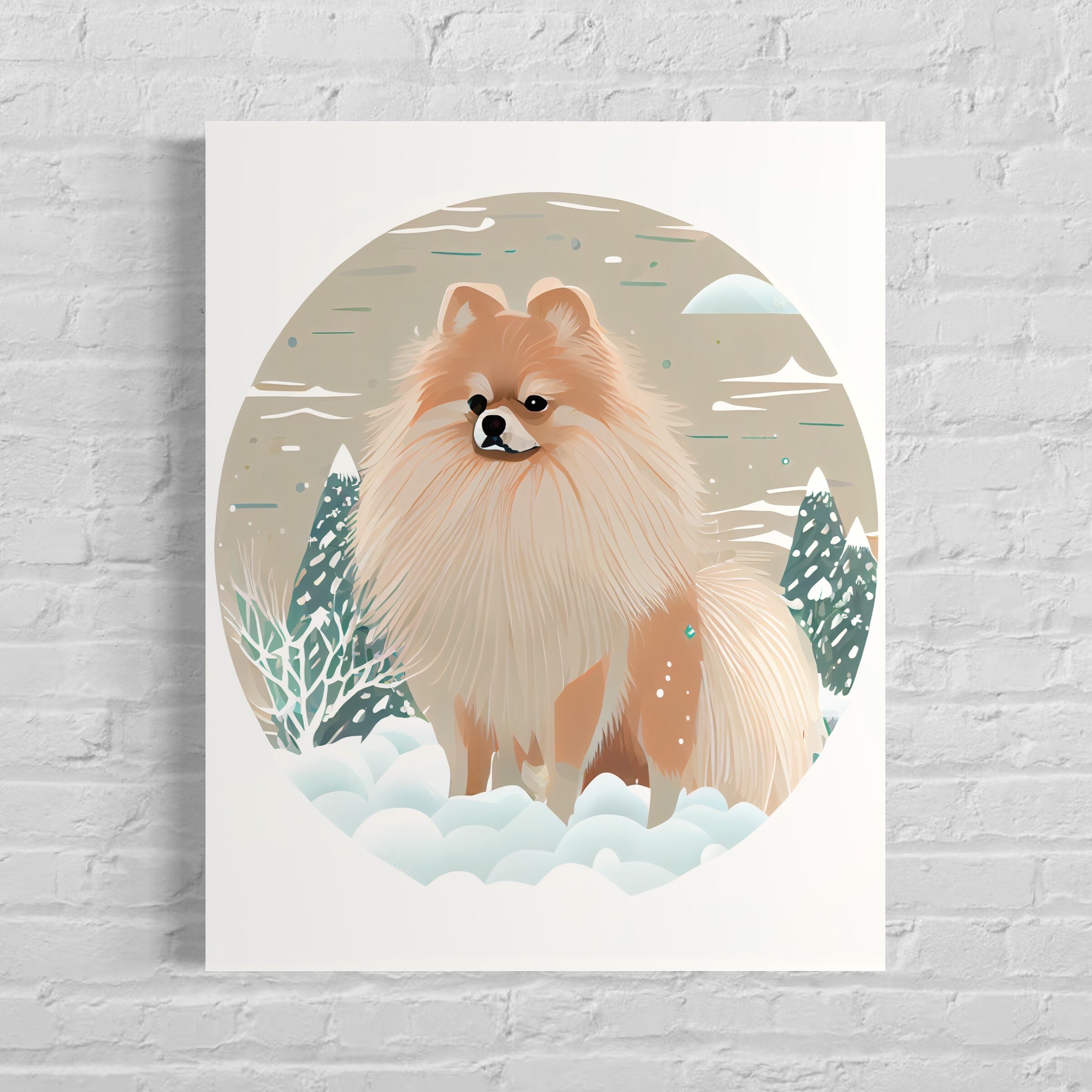 Pomeranian Retro Art Print Pomeranian Illustration - Etsy