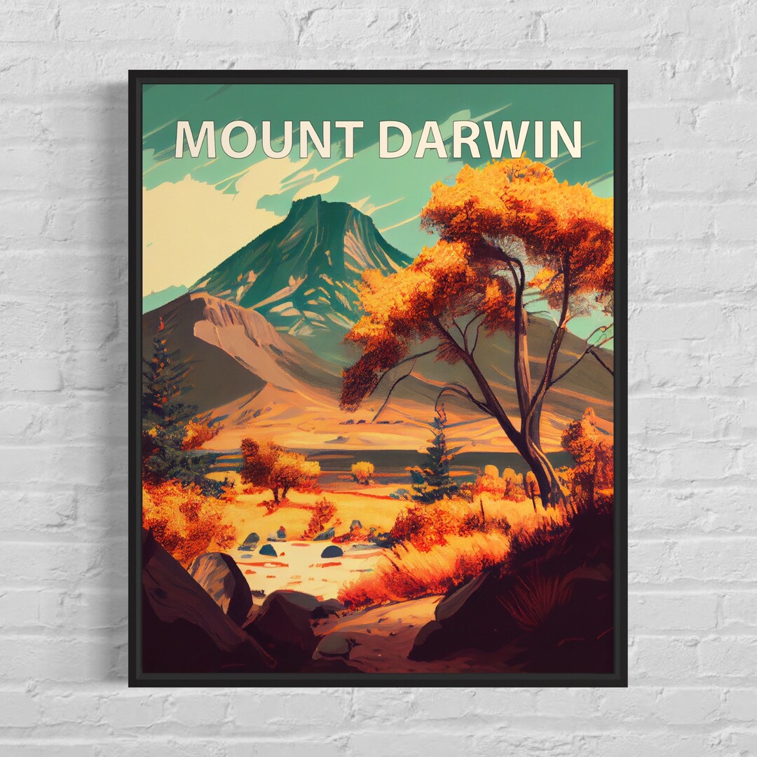 Mount Darwin Art Print, Mount Darwin Wall Art Painting, Mount Darwin ...