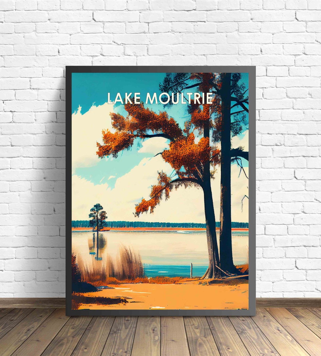Lake Moultrie South Carolina Retro Art Print, Lake Moultrie Wall Art ...