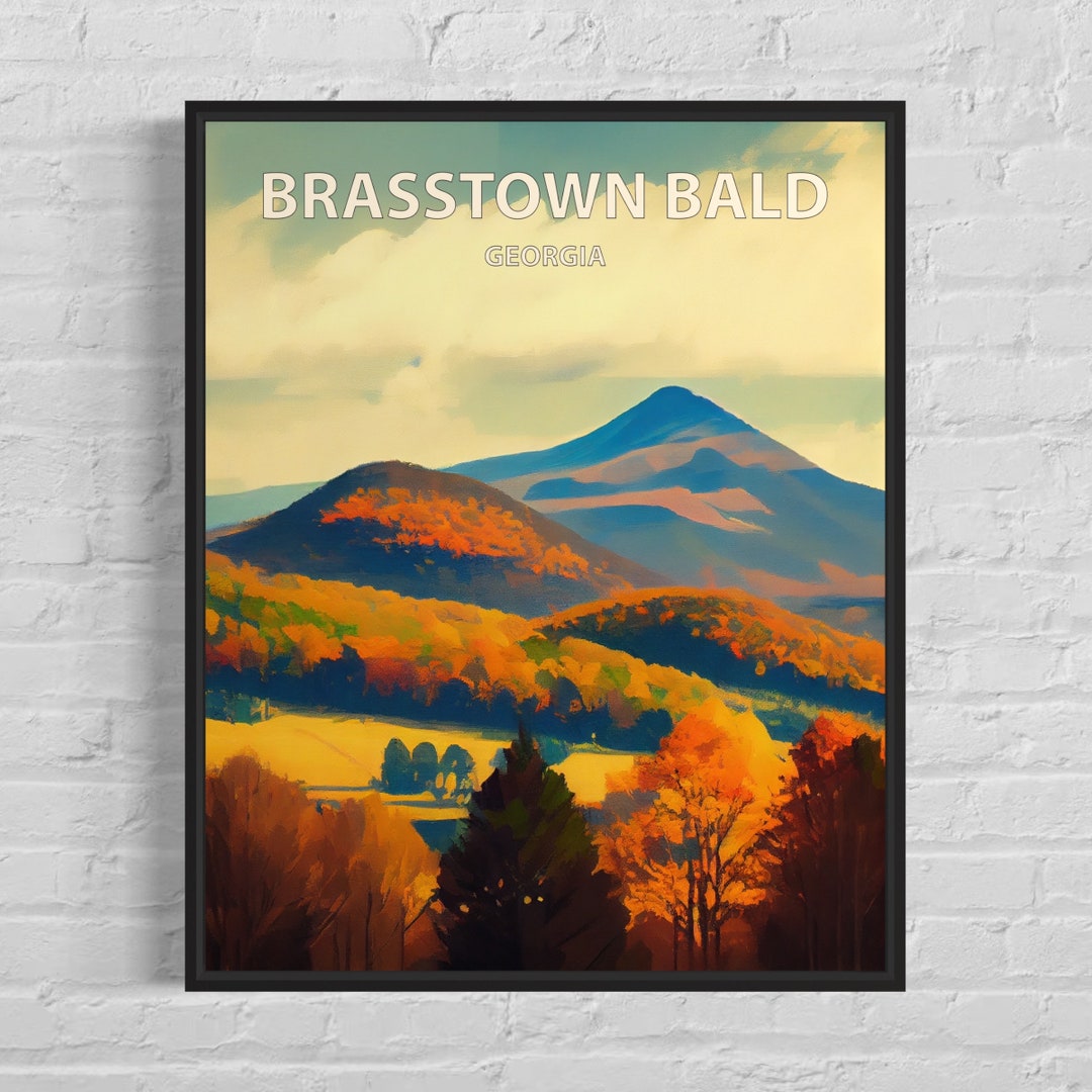Brasstown Bald Georgia Retro Art Print, Brasstown Bald Wall Art ...