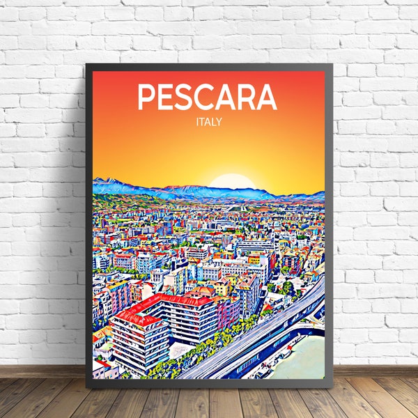 Pescara Map Canvas - Etsy
