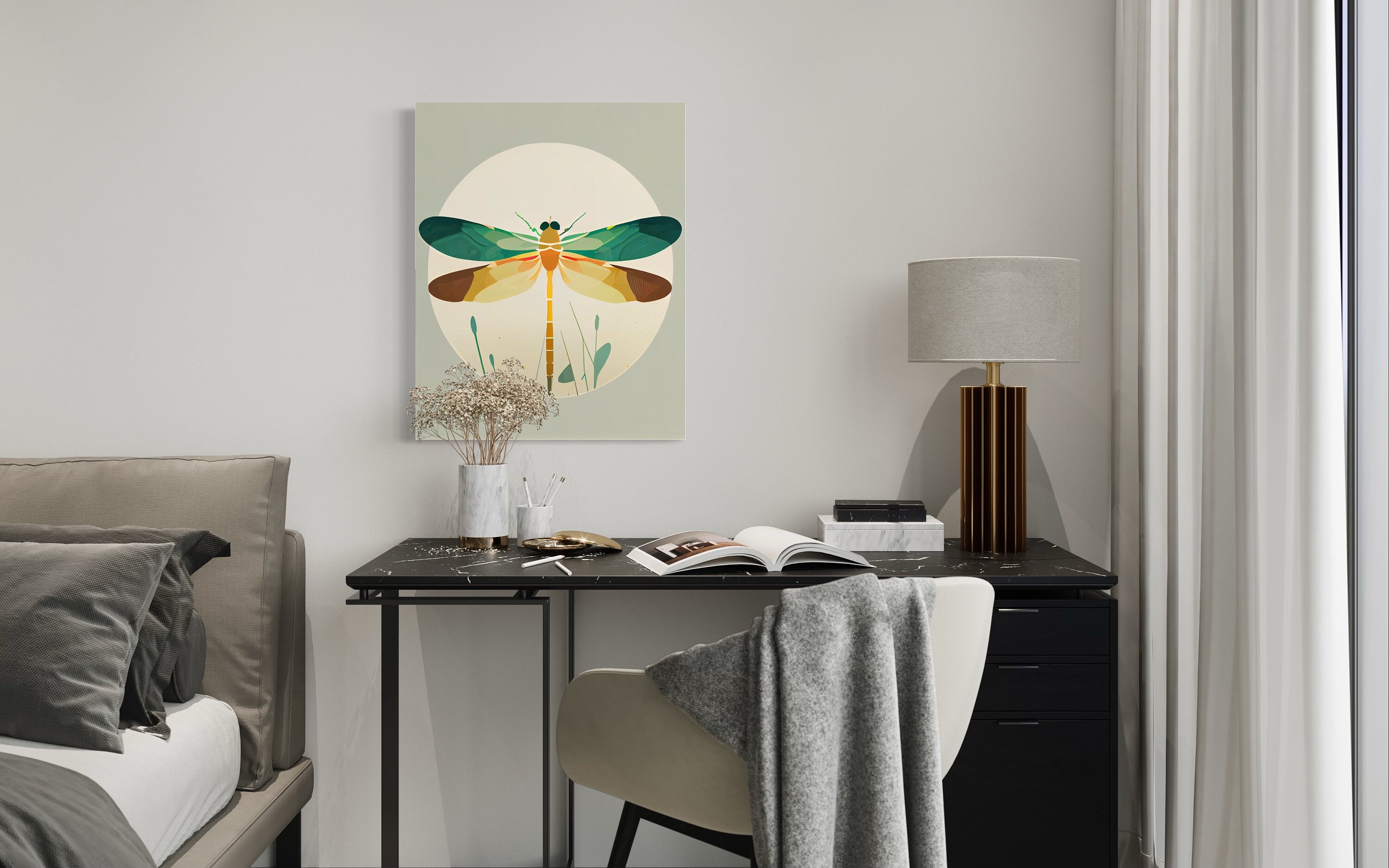 Dragonfly Retro Art Print Dragonfly Illustration Dragonfly - Etsy