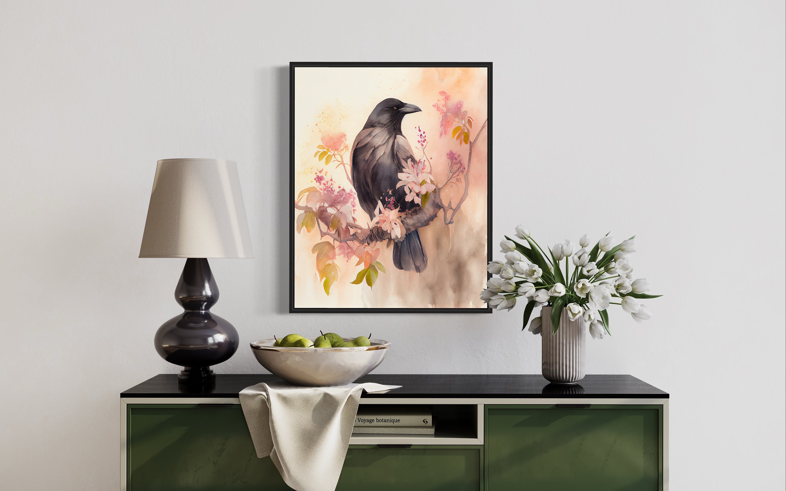 Crow Retro Art Print Crow Illustration Crow Vintage Wall Art - Etsy