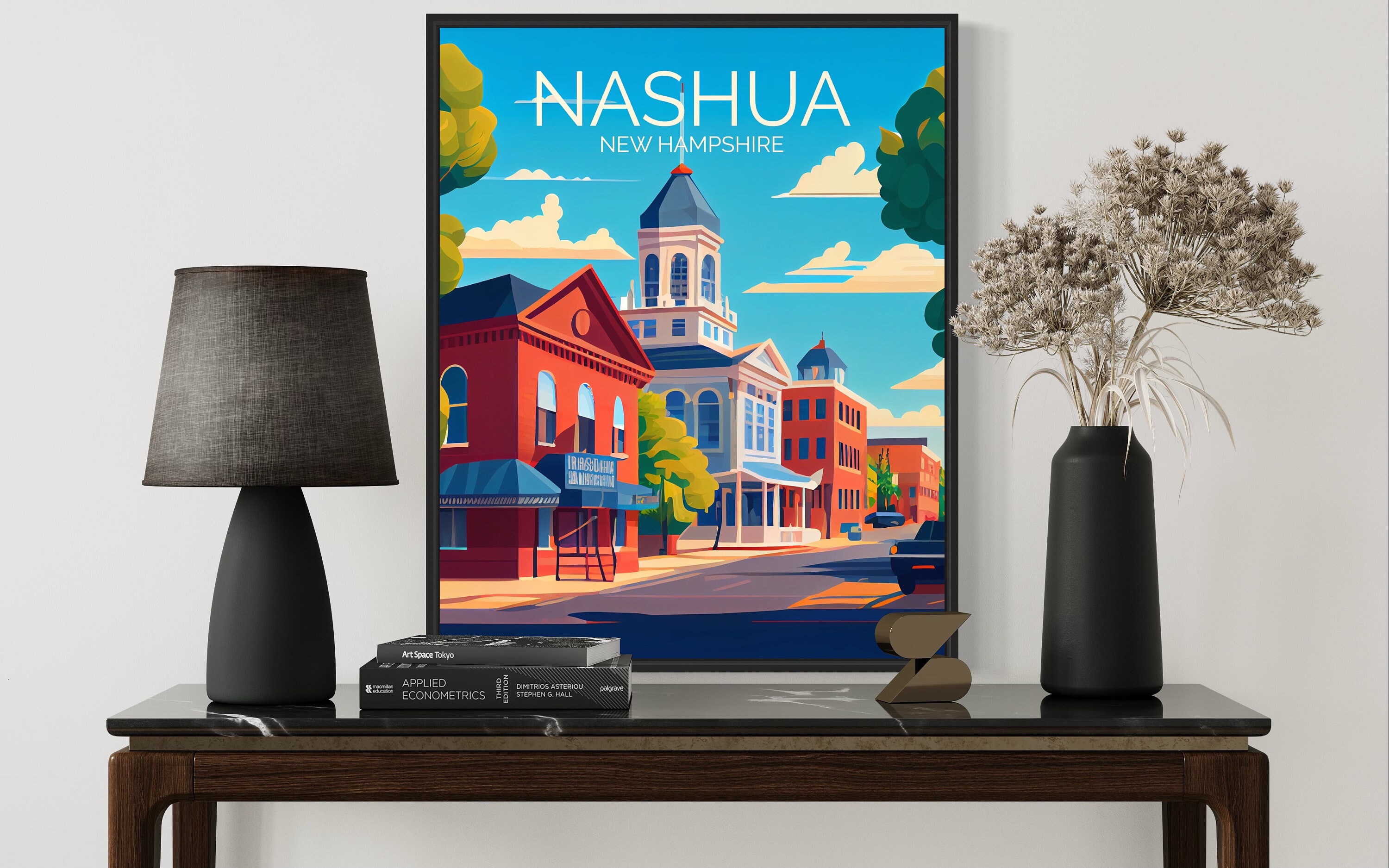 Nashua New Hampshire Retro Art Print Nashua Wall Art - Etsy
