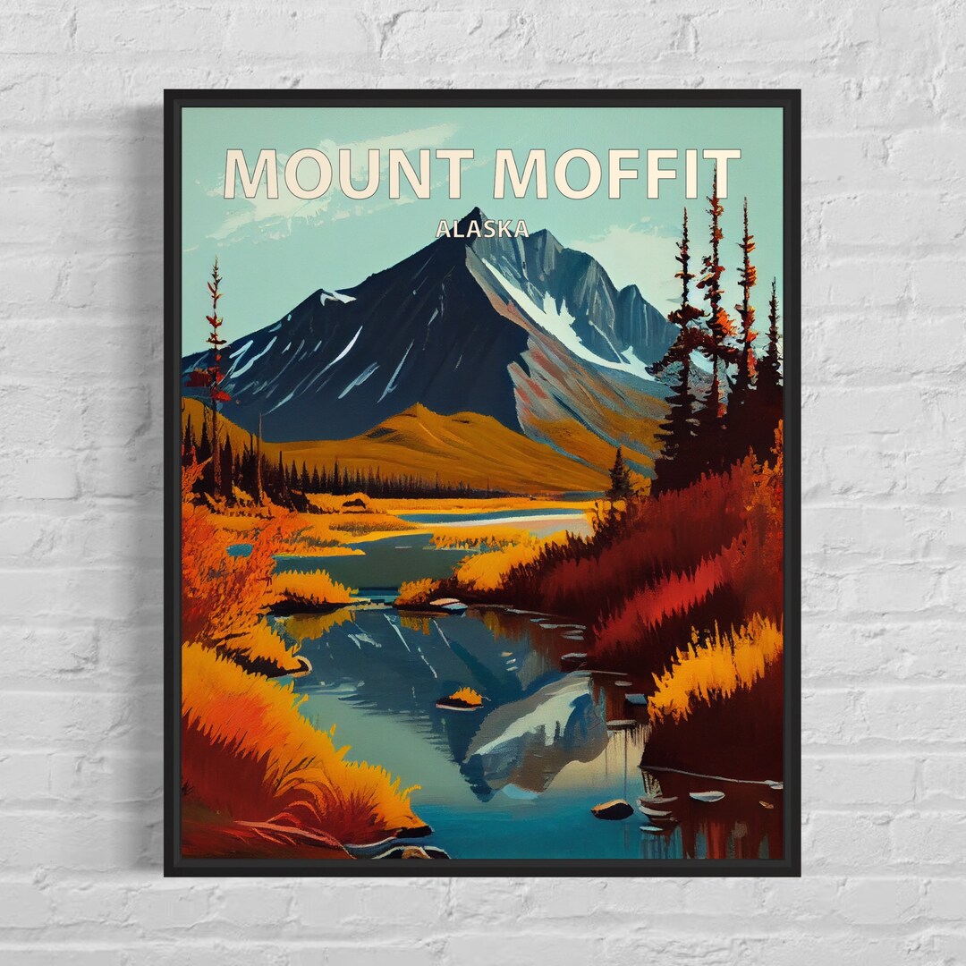 Mount Moffit Alaska Art Print, Mount Moffit Wall Art Painting, Mount ...