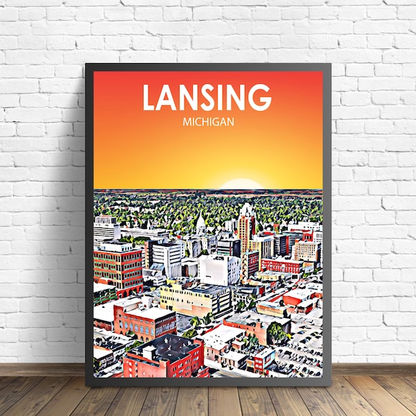 Lansing Skyline - Etsy