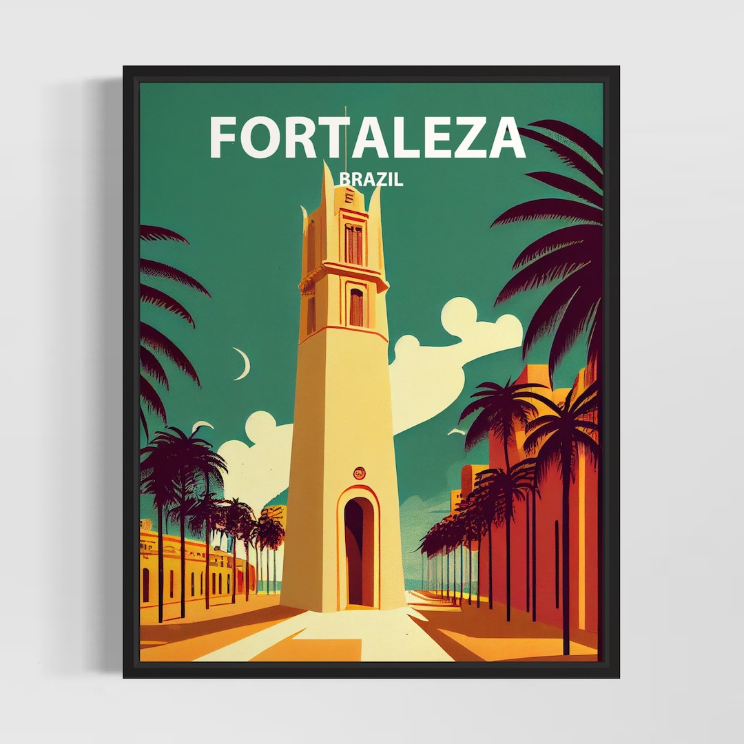 Fortaleza Retro Art Print, Fortaleza Wall Art Illustration, Fortaleza ...