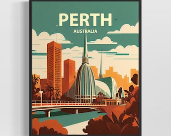 Perth Vintage Poster - Etsy