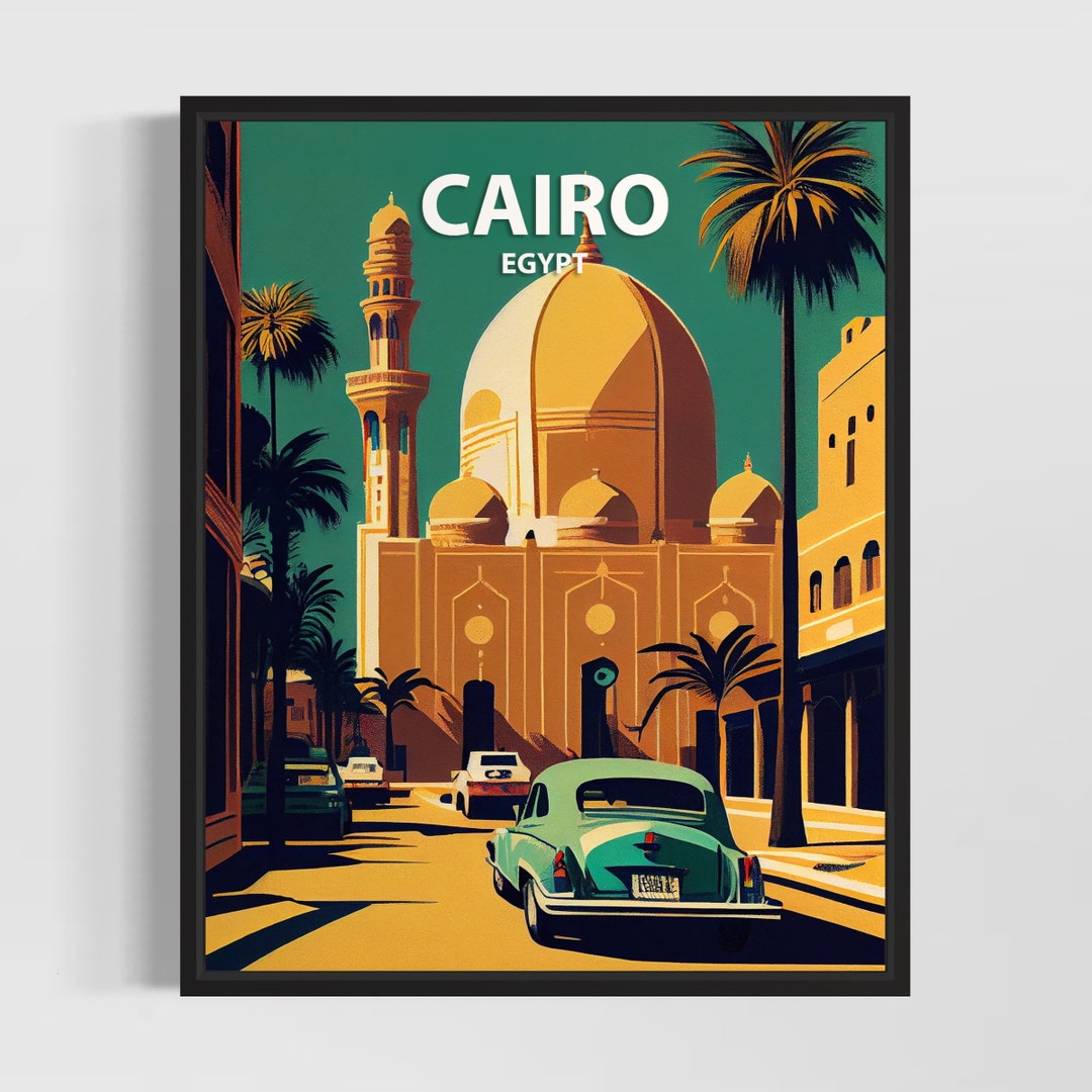 Cairo Retro Art Print, Cairo Wall Art Illustration, Cairo Vintage ...