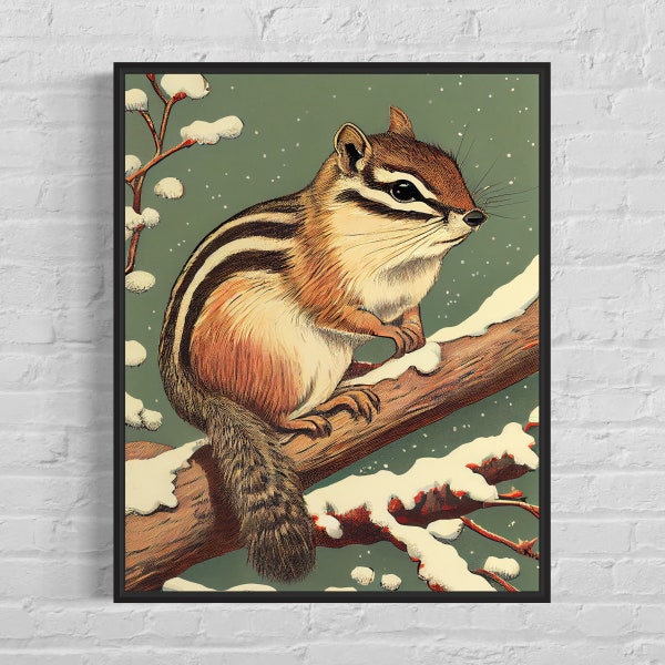 Chipmunk Art - Etsy