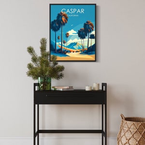 Caspar California Retro Art Print, Caspar Art Illustration, Caspar ...