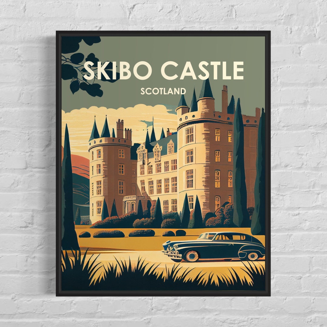 Skibo Castle Scotland Retro Art Print, Skibo Castle Scotland Wall Art ...