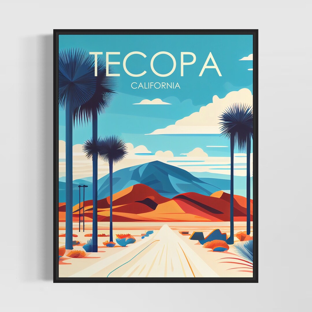 Tecopa California Retro Art Print, Tecopa Art Illustration, Tecopa ...