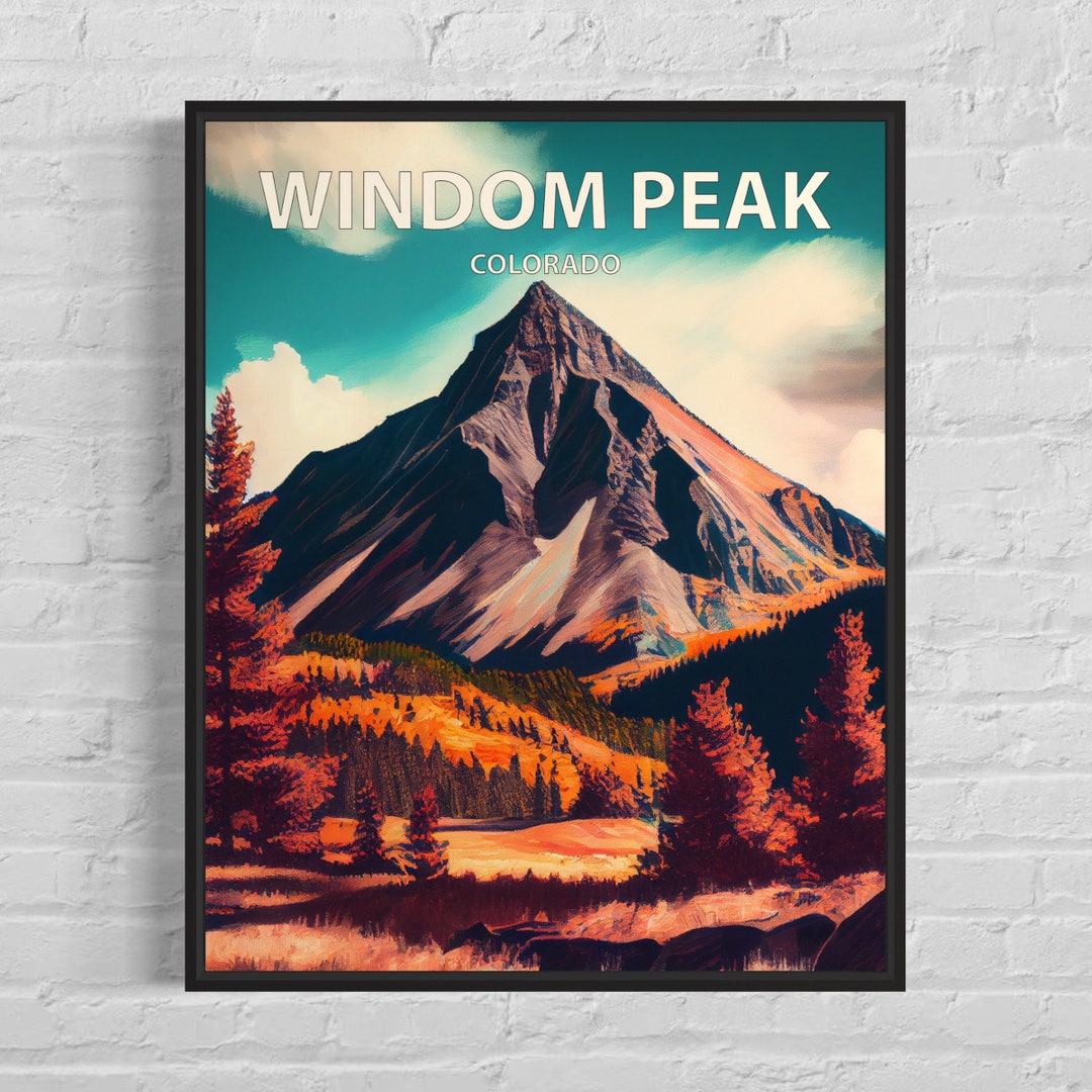 Windom Peak Colorado Retro Art Print, Windom Peak Wall Art Painting ...