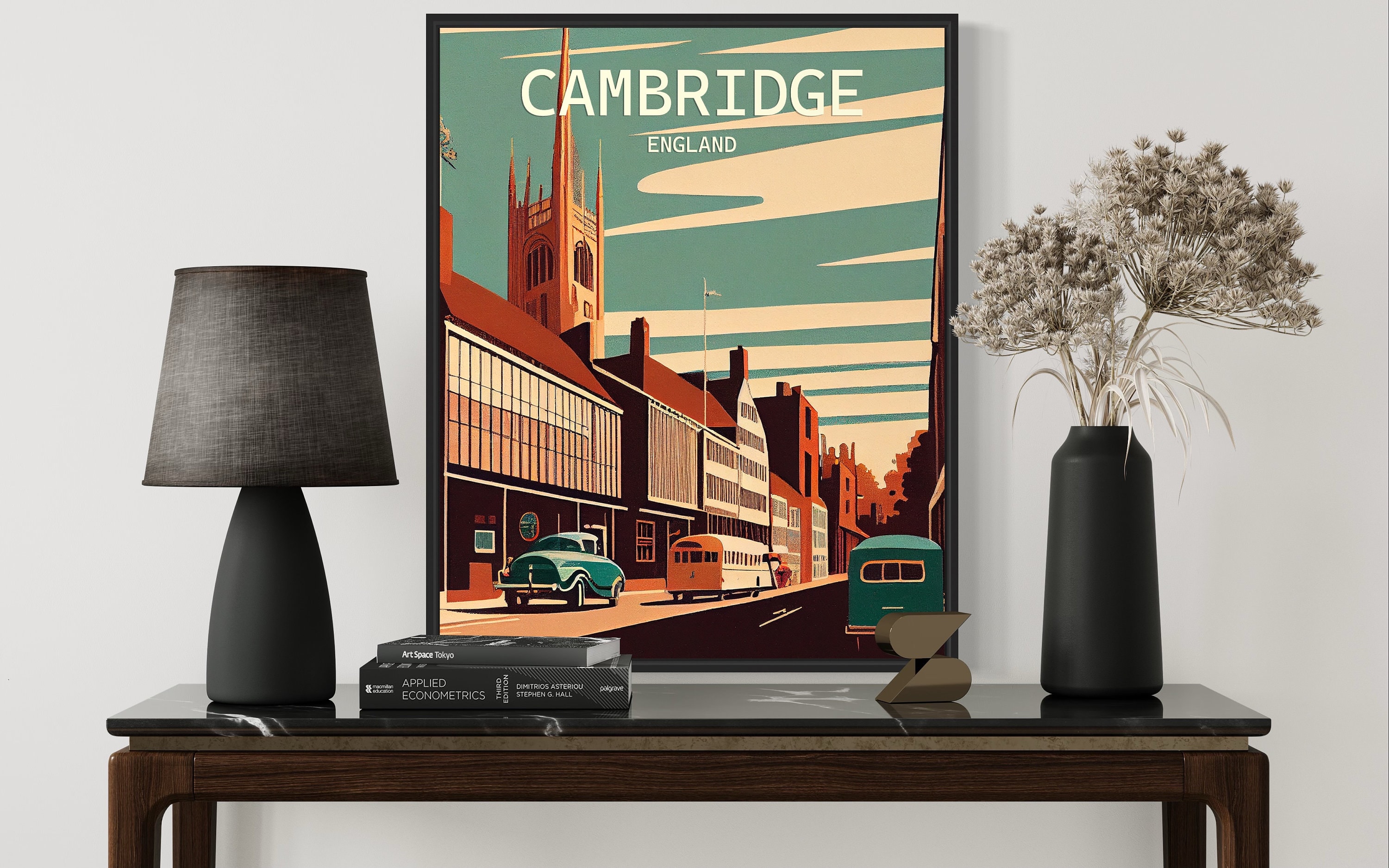 Cambridge Retro Art Print Cambridge Wall Art Illustration - Etsy