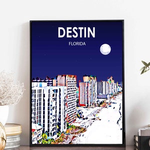 Destin Florida Art Poster Sunset Landscape Poster Print, Destin Wall ...